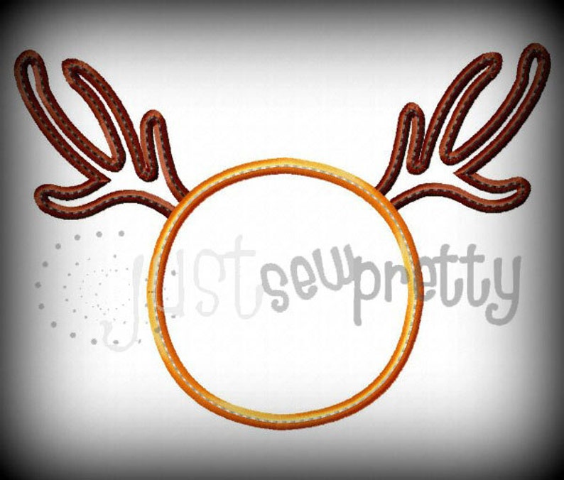 Antler Monogram Circle Embroidery Applique Design - Etsy