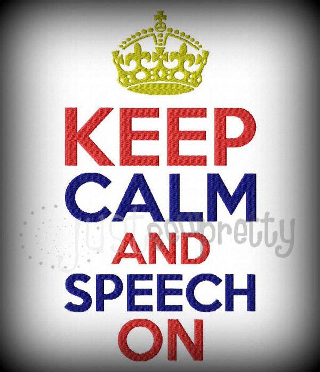Keep Calm Speech on Embroidery Applique Design - Etsy