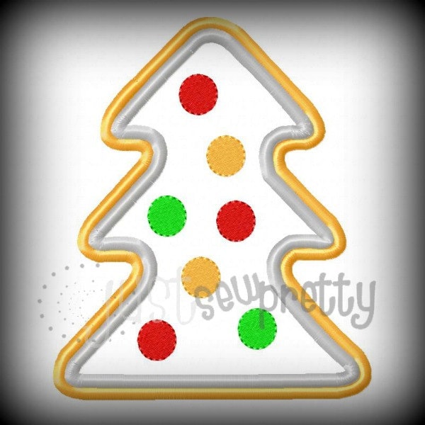 Gingerbread Sugar Cookie Christmas Tree Embroidery Applique | Etsy