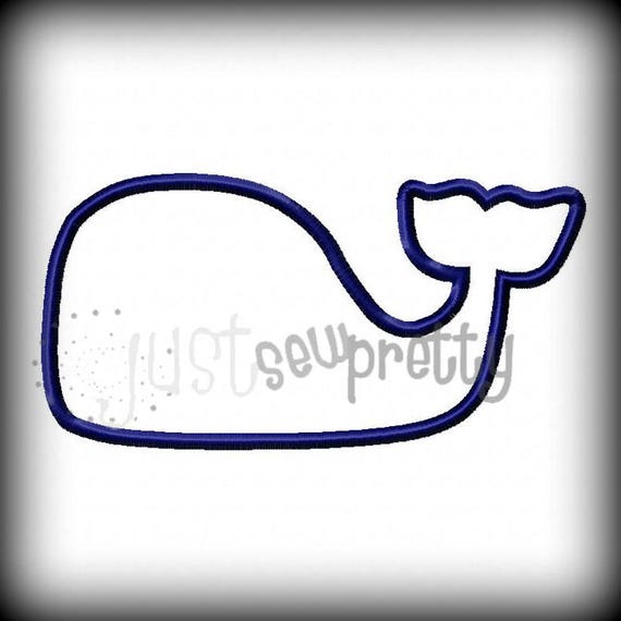 Simple Whale Outline Embroidery Applique Design - Etsy