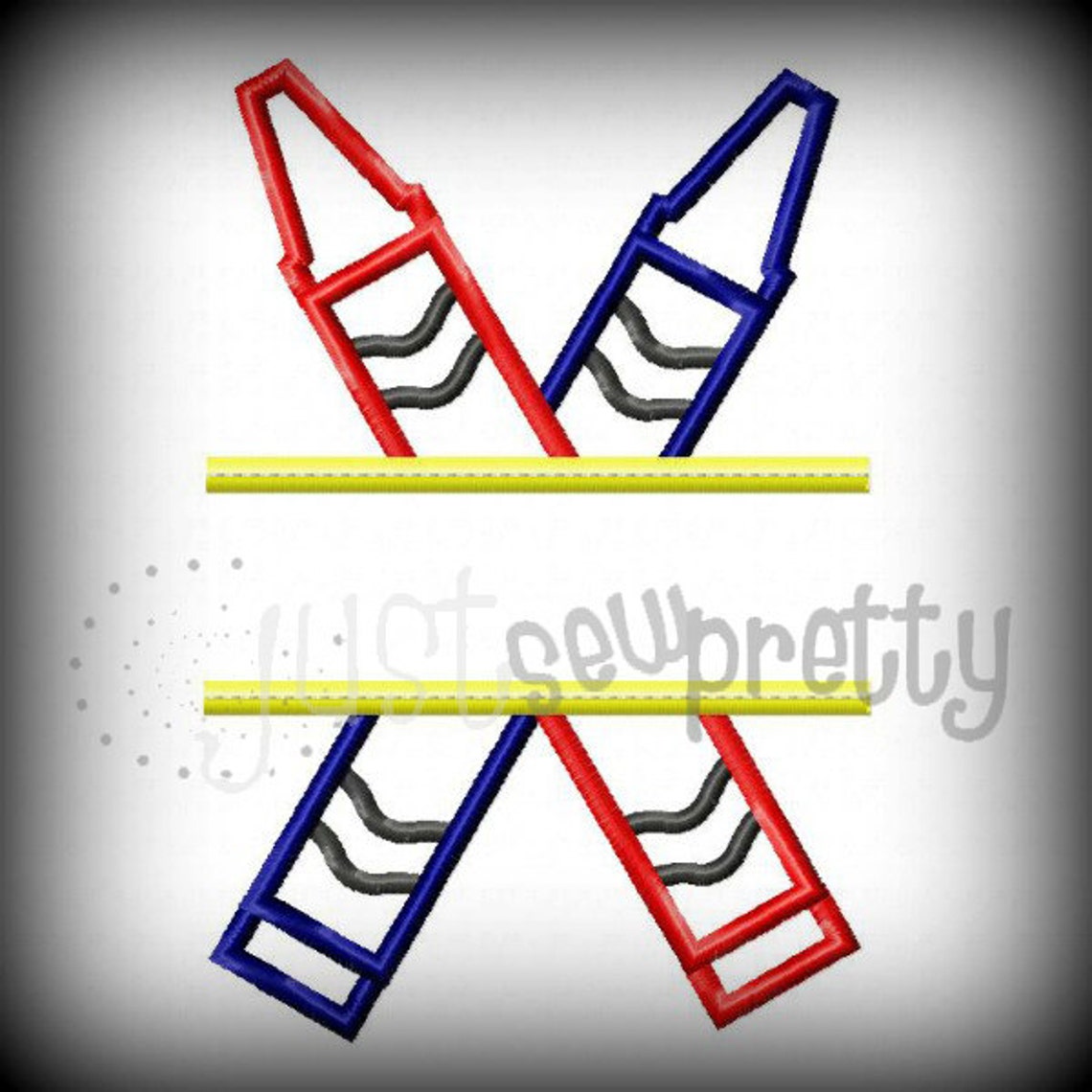 Split Crayons Embroidery Applique Design - Etsy