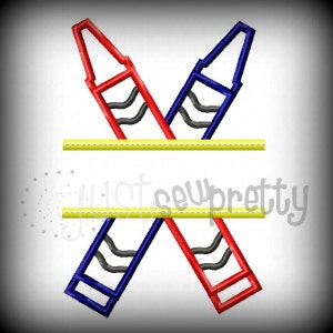 Split Crayons Embroidery Applique Design - Etsy