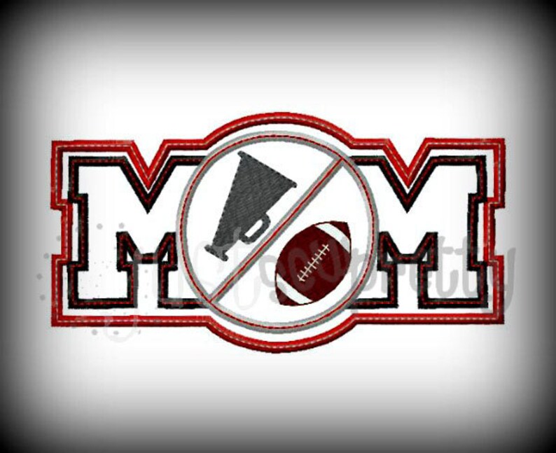 Football Cheer Mom Embroidery Applique Design - Etsy