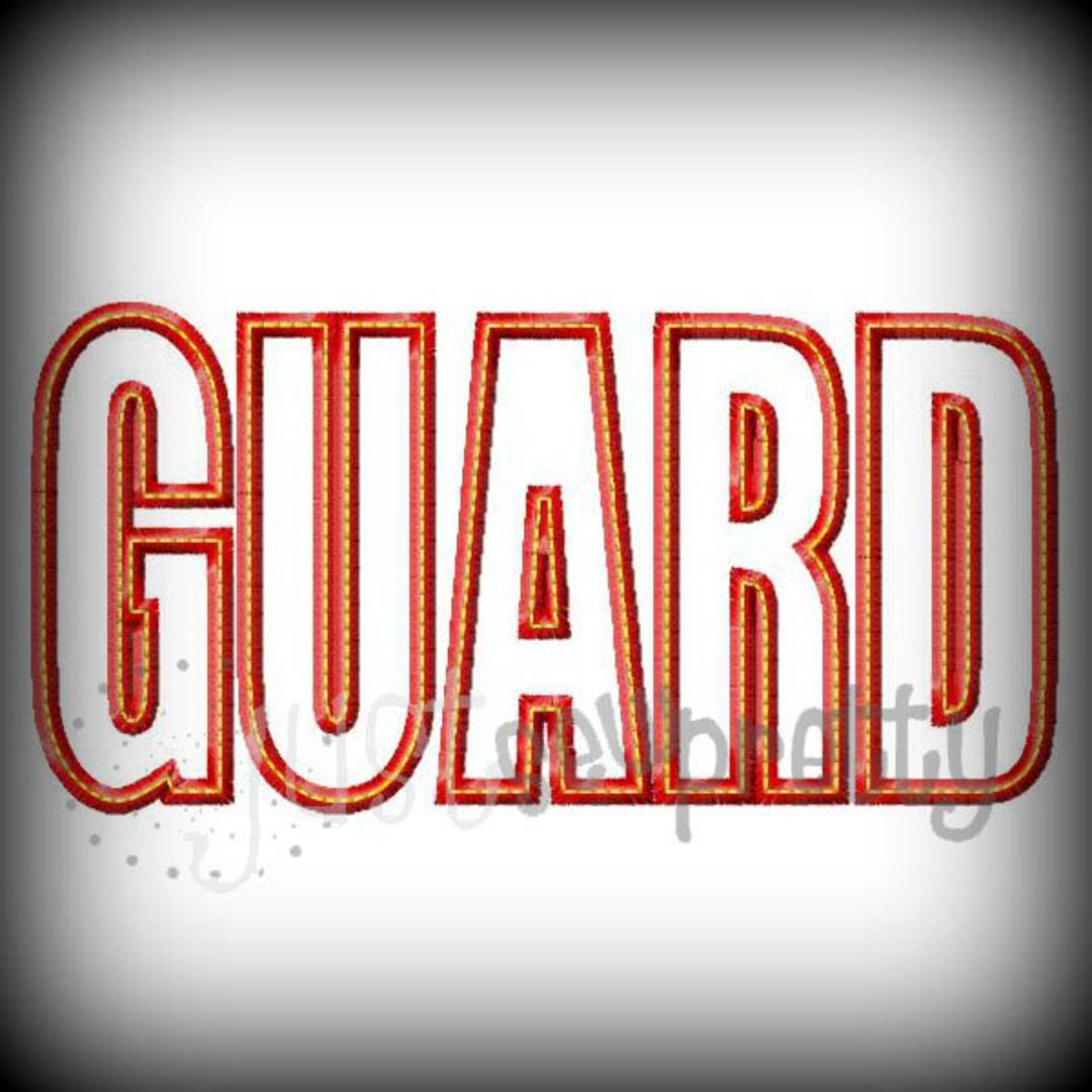 Guard Word Silhouette Embroidery Applique Design - Etsy