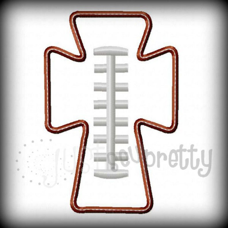 Football Cross Embroidery Applique Design - Etsy