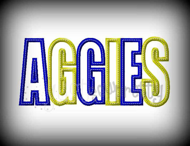 Aggies Word Embroidery Applique Design - Etsy