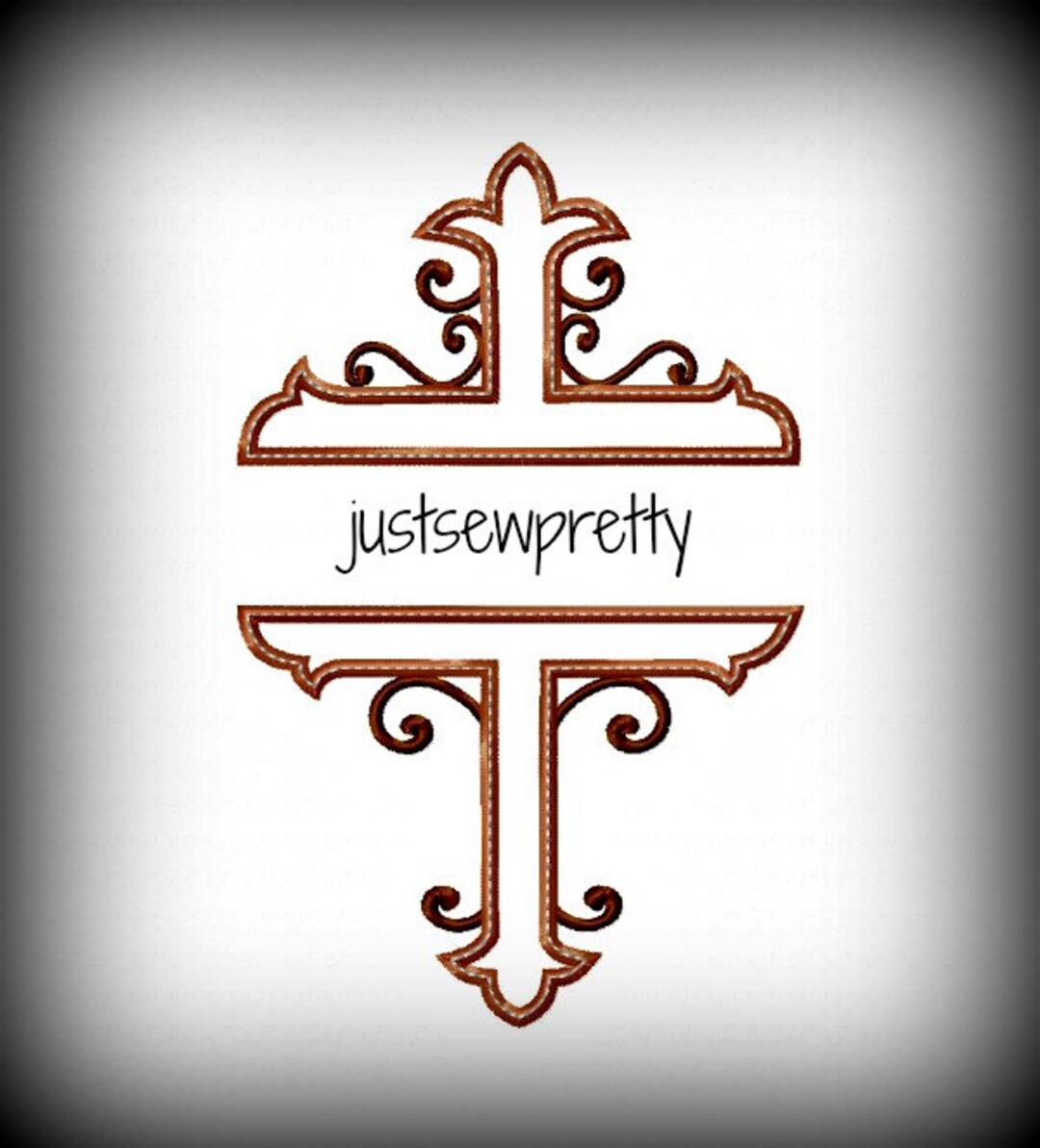 Monogram Cross Embroidery Applique Design - Etsy