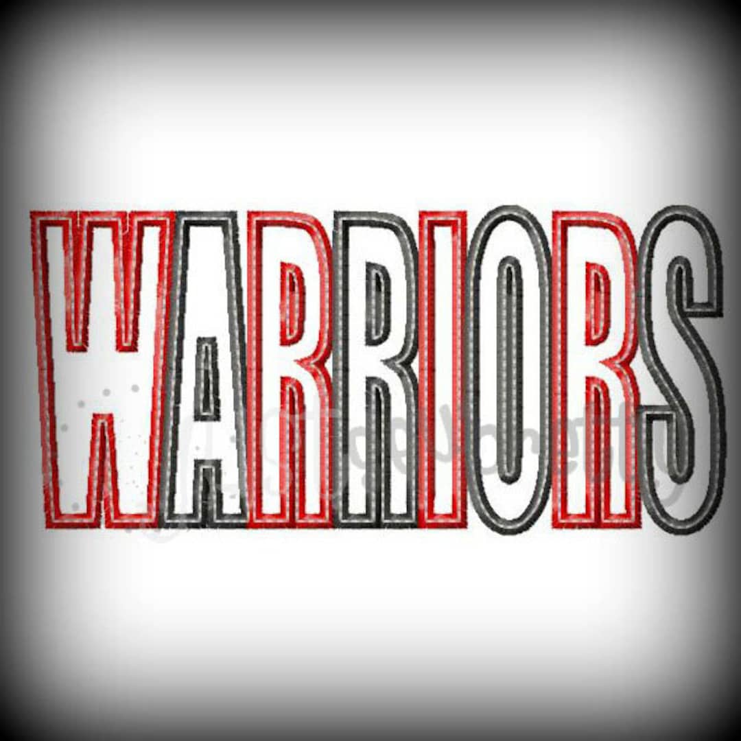 Warriors Word Embroidery Applique Design - Etsy