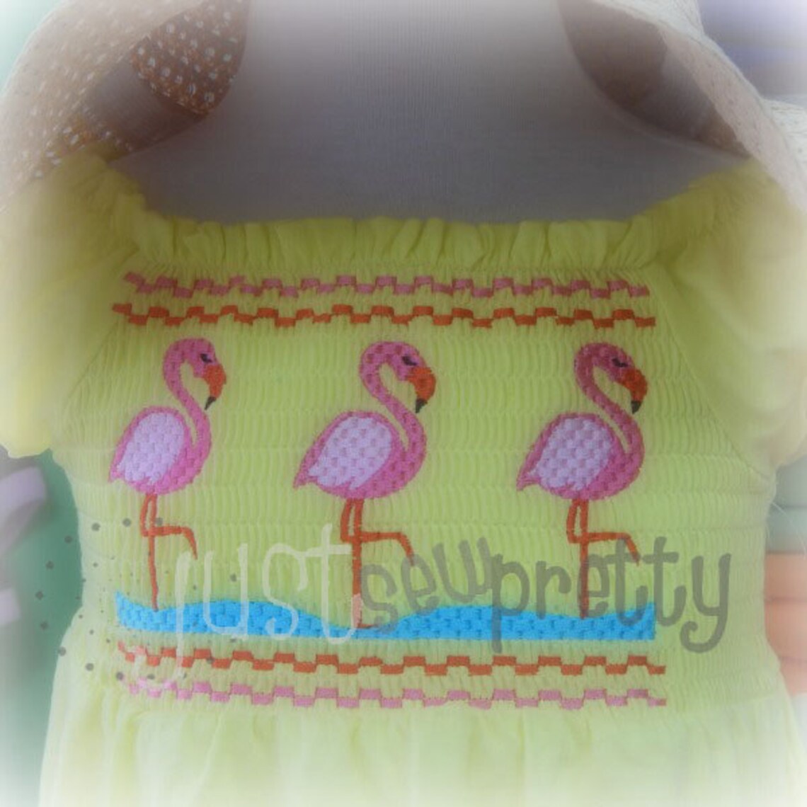 Flamingos Machine Smocked Embroidery Design - Etsy