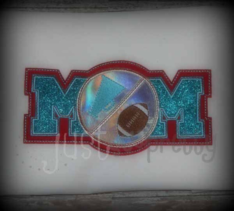 Football Cheer Mom Embroidery Applique Design - Etsy