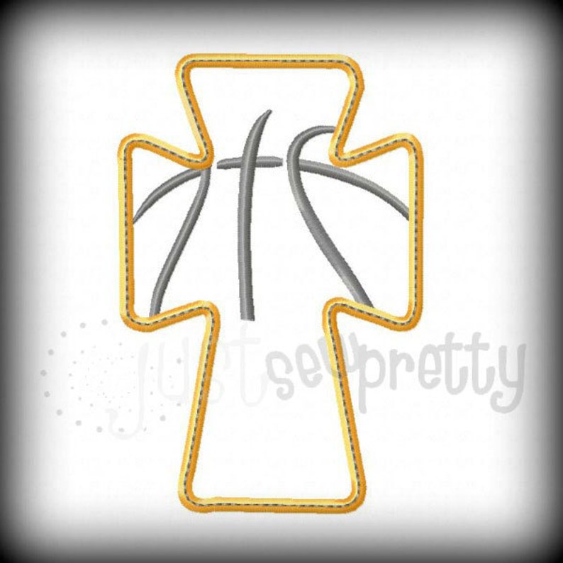 Basketball Cross Embroidery Applique Design - Etsy
