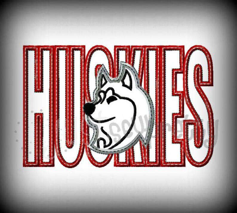 Huskies Sillouette Embroidery Applique Design - Etsy