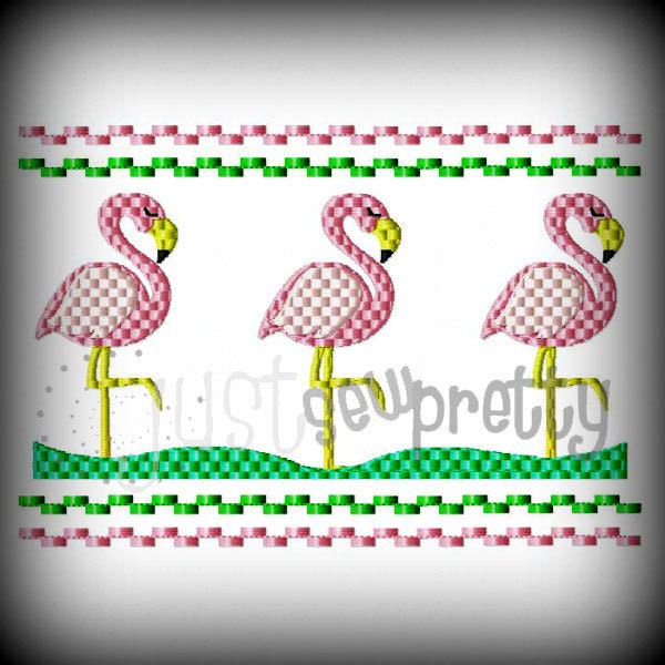 Flamingos Machine Smocked Embroidery Design - Etsy
