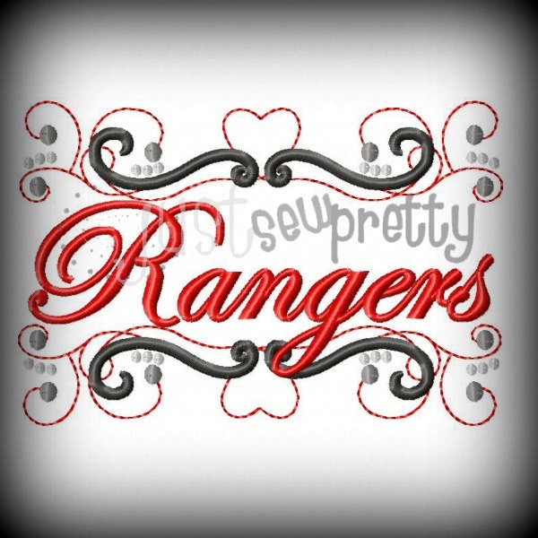 Texas Rangers Embroidery Design - Etsy