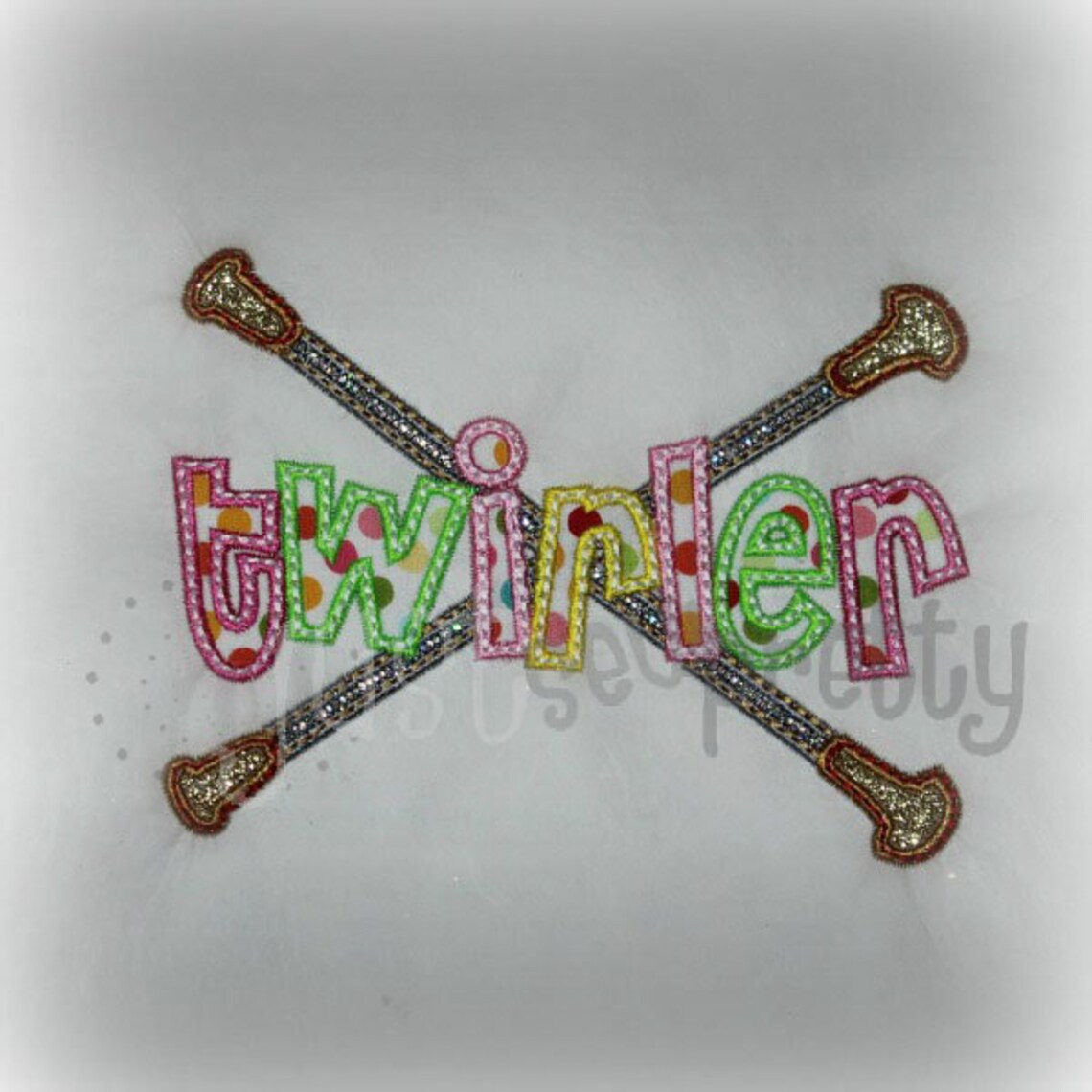 Twirler Embroidery Applique Design | Etsy