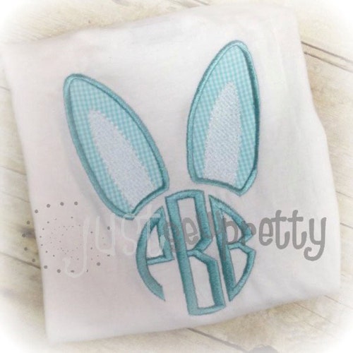 Bunny Ears Embroidery Design. Monogram Frame Applique. Bunny - Etsy