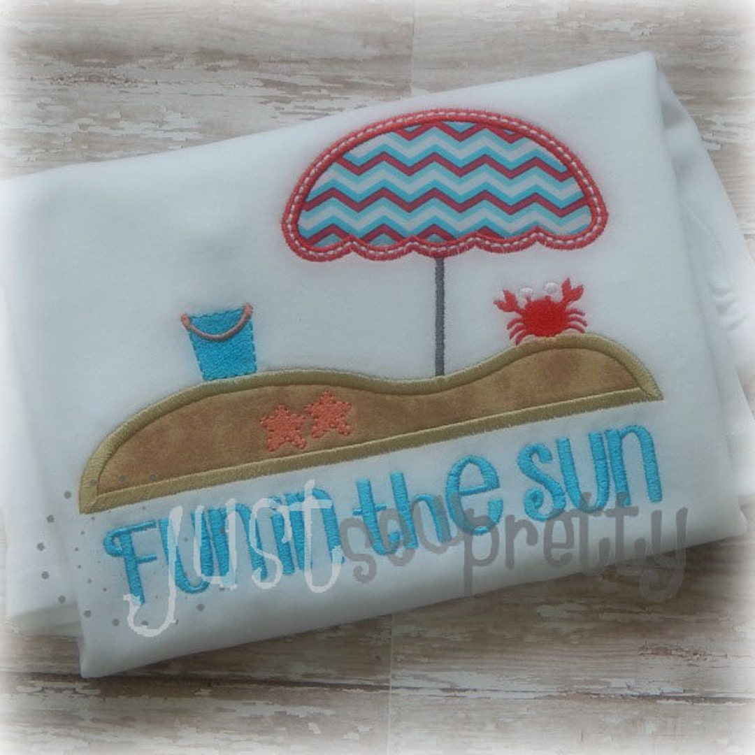 Beach Days Embroidery Applique Design - Etsy