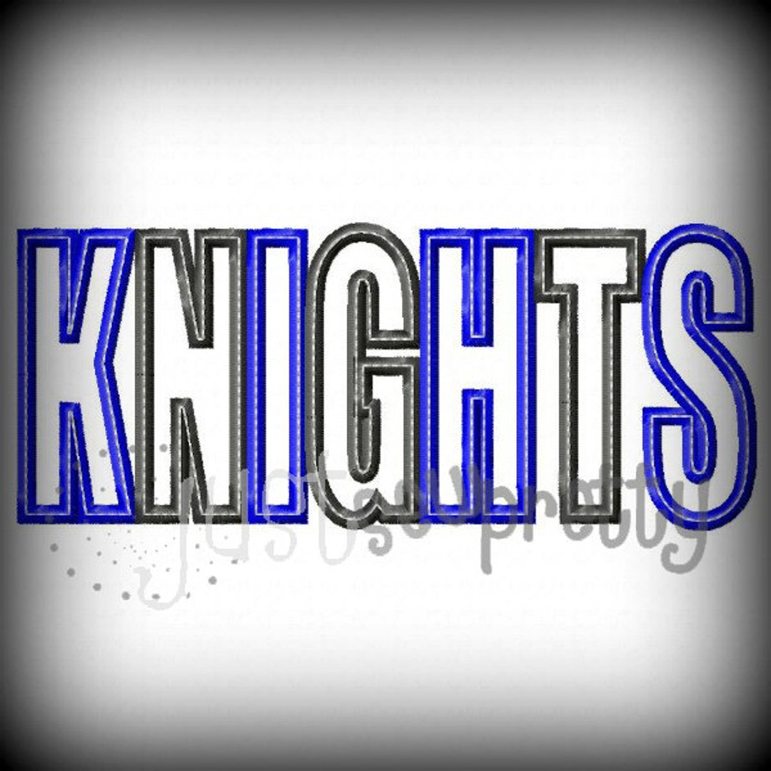 Knights Word Embroidery Applique Design - Etsy
