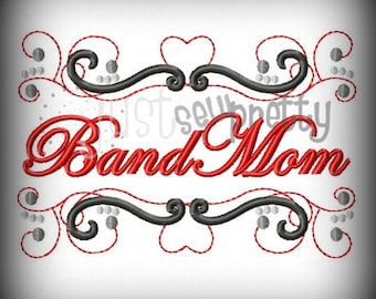 Band Mom Applique Machine Embroidery Design 3 Sizes - Etsy