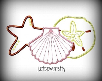 Scallop Shell Embroidery Applique Design | Etsy