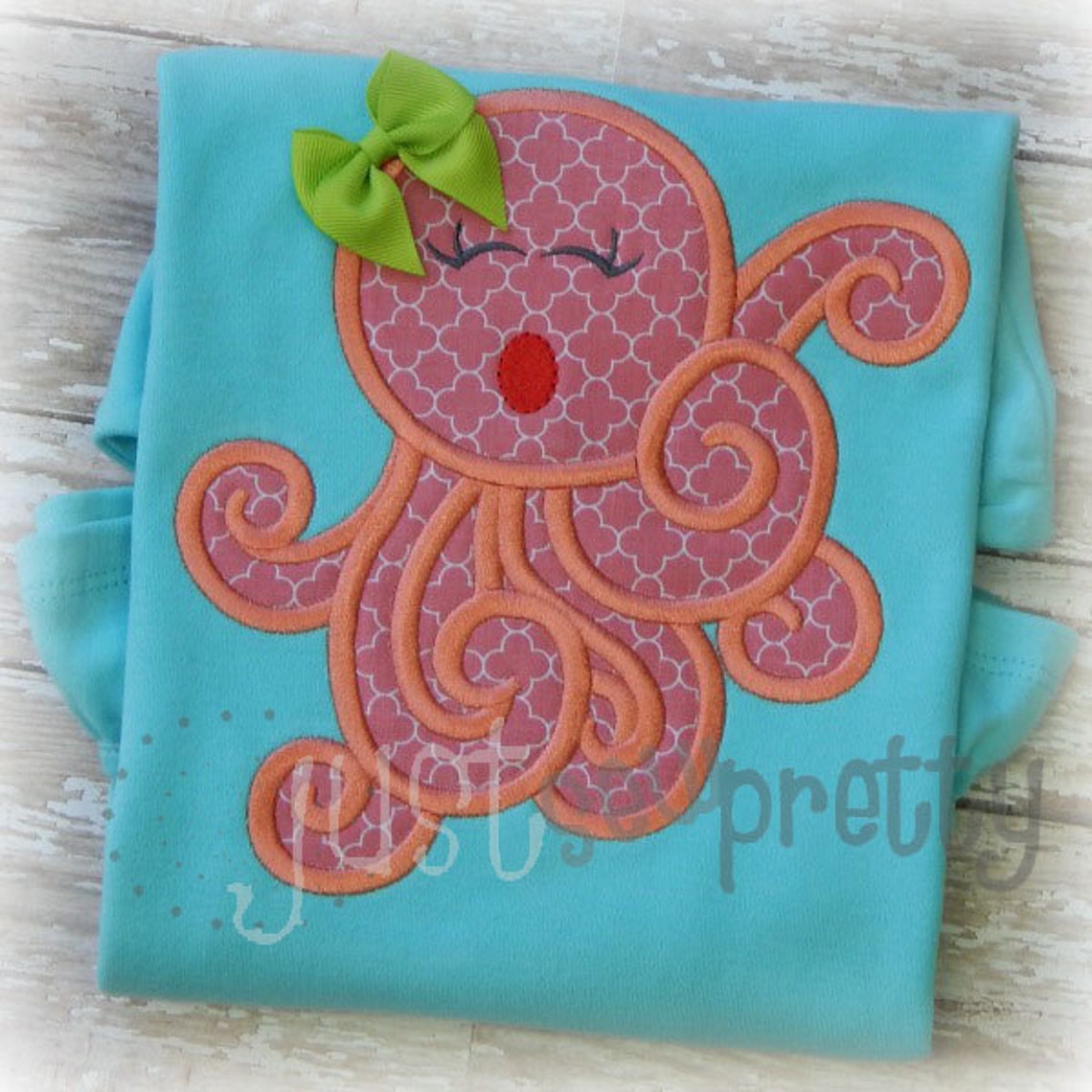 Octopus Embroidery Applique Design - Etsy