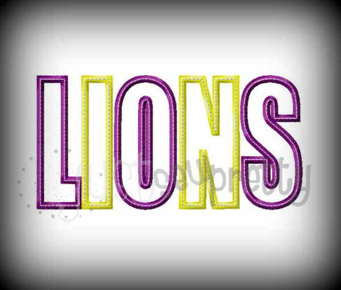 Lions Word Embroidery Applique Design - Etsy