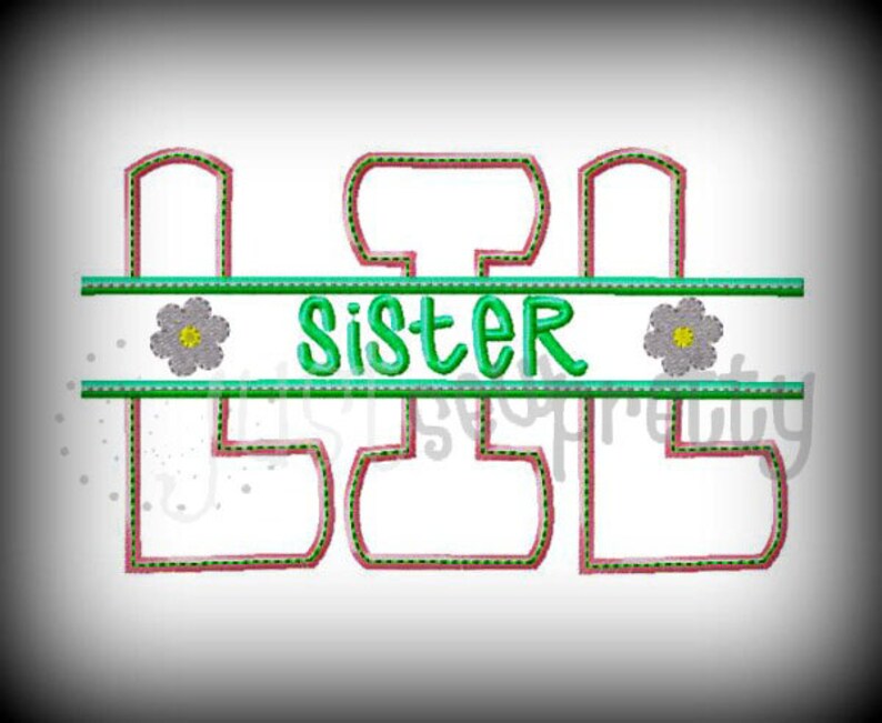 Little Sister Sibling Embroidery Applique Design - Etsy
