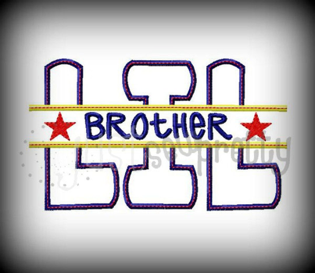 Little Brother Sibling Embroidery Applique Design - Etsy
