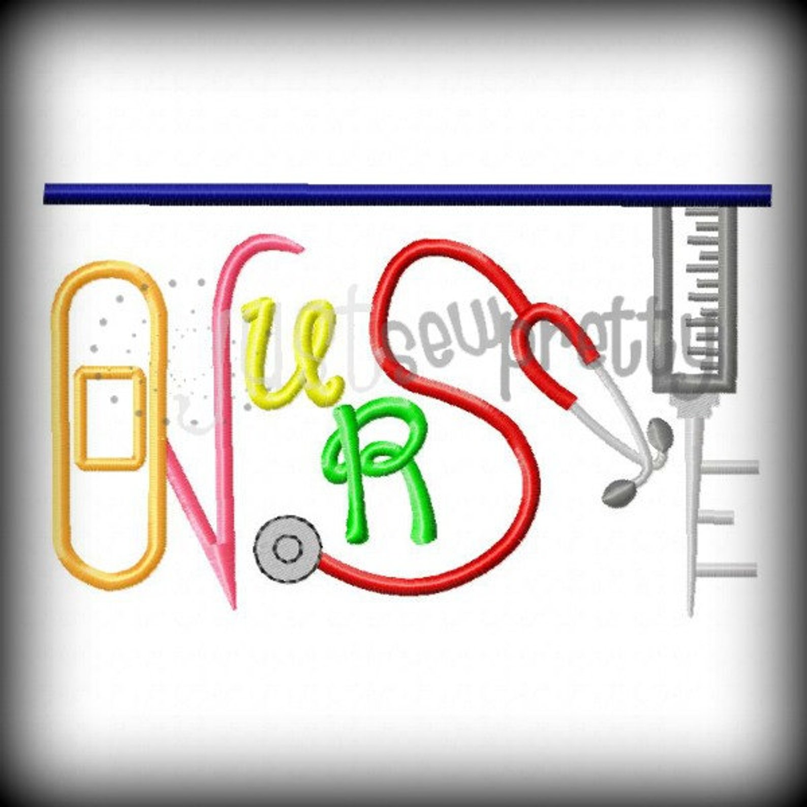 Nurse Type Nursing Embroidery Applique Design - Etsy