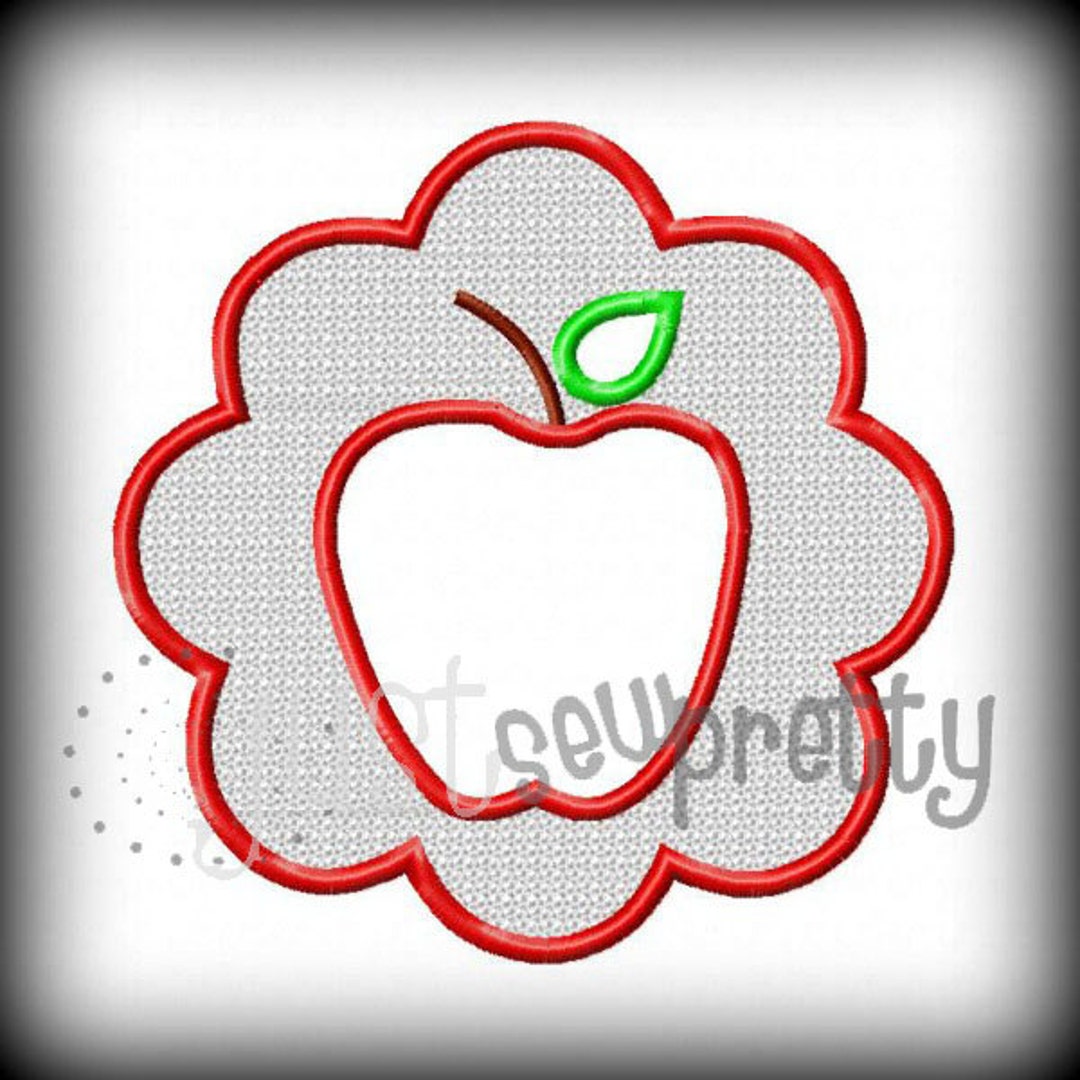 Embossed Apple Embroidery Design - Etsy