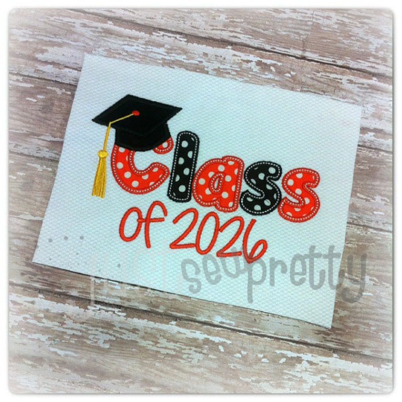 Class of 2026 Graduate Embroidery Applique Design - Etsy
