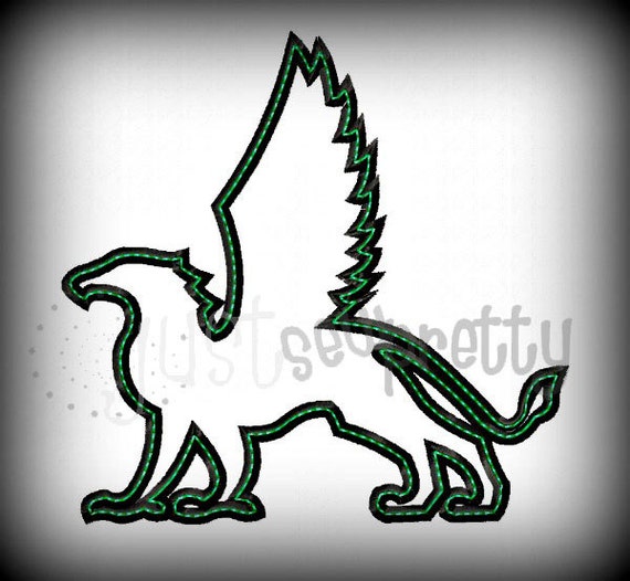 Griffins Sillouette Embroidery Applique Design - Etsy