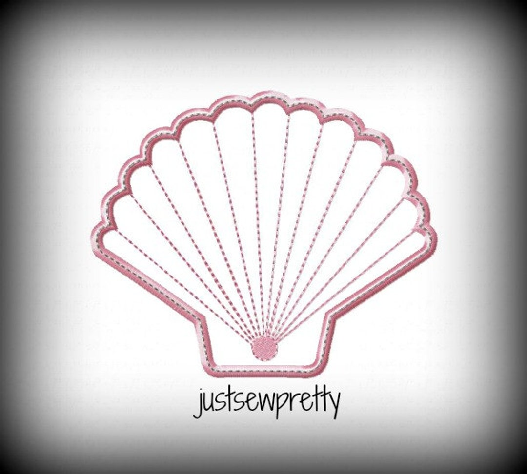 Scallop Shell Embroidery Applique Design - Etsy