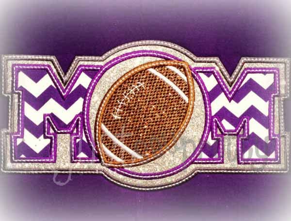 Football Mom Embroidery Applique Design - Etsy