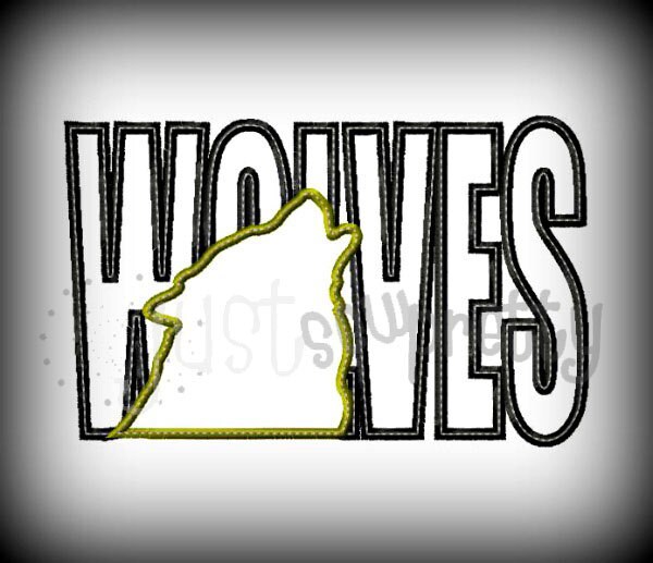 Wolves Sillouette Embroidery Applique Design | Etsy