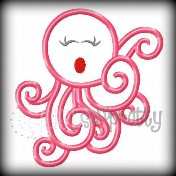 Octopus Embroidery Applique Design | Etsy
