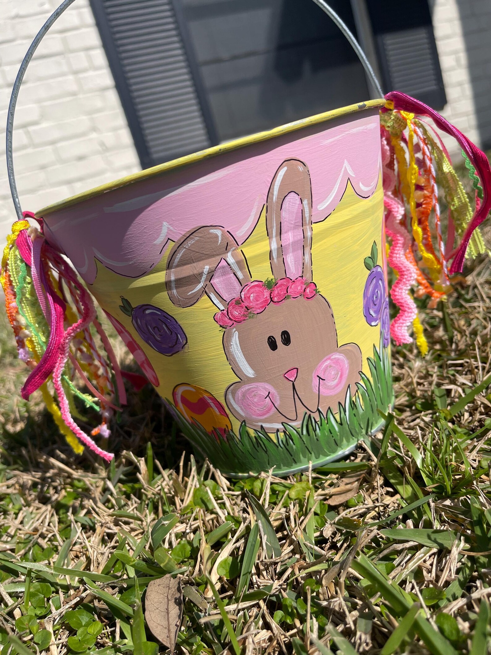 Personalized Hand Painted Easter Basket | Custom Easter Bucket | Easter ...