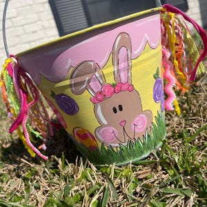 Personalized Hand Painted Easter Basket | Custom Easter Bucket | Easter ...
