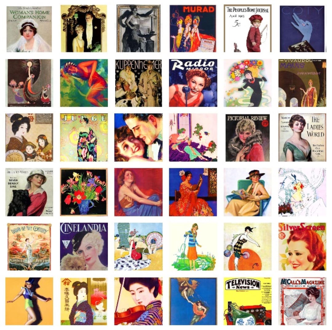 36 Vintage Digital Pictures of Retro Art, Magazine Covers ...