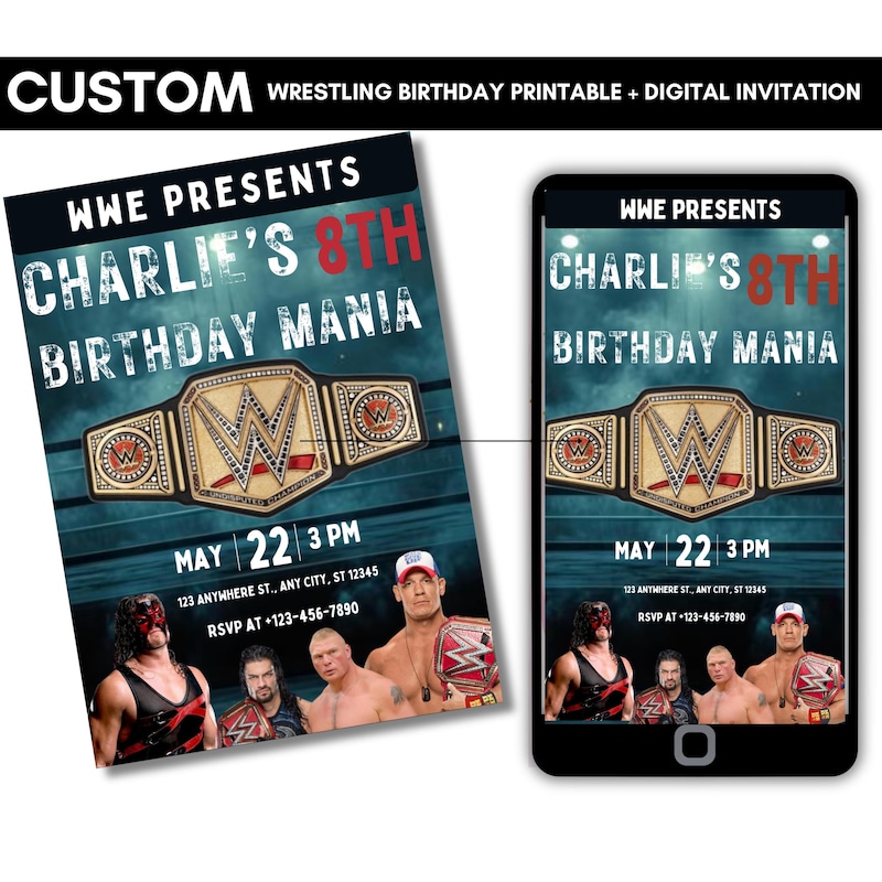 Wwe Invitation - Etsy