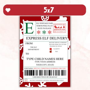 Trendy Custom Elf Shipping Label | Printable Christmas Elf Label ...