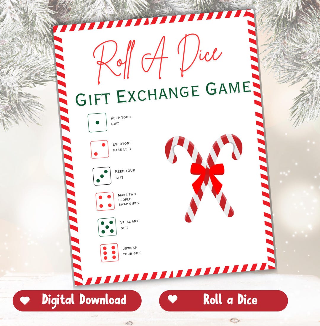 Christmas Roll the Dice Game Printable Christmas Gift Exchange Game ...
