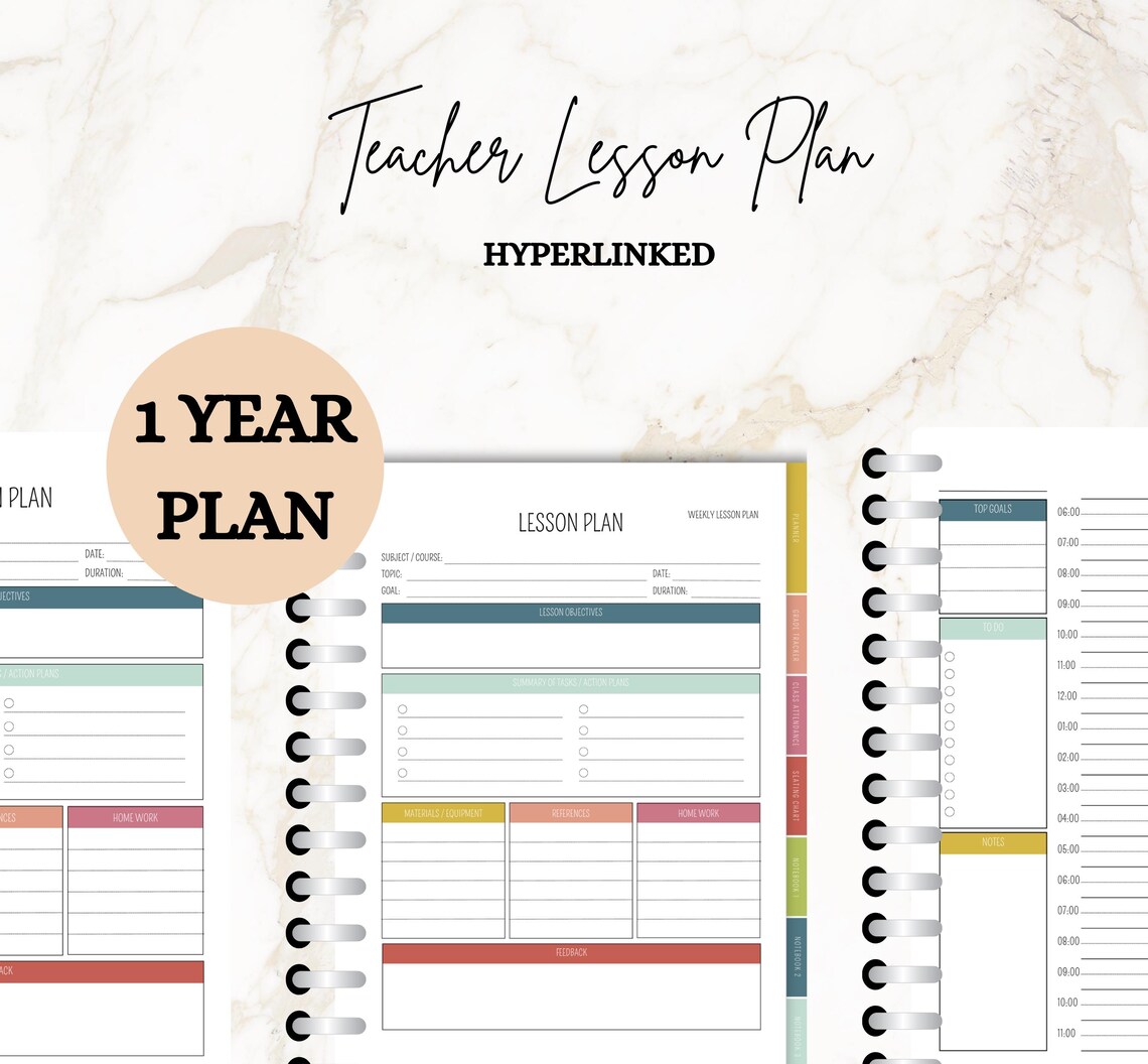 Digital Teacher Planner, 2024 2025, Academic Planner, Lesson Planner ...