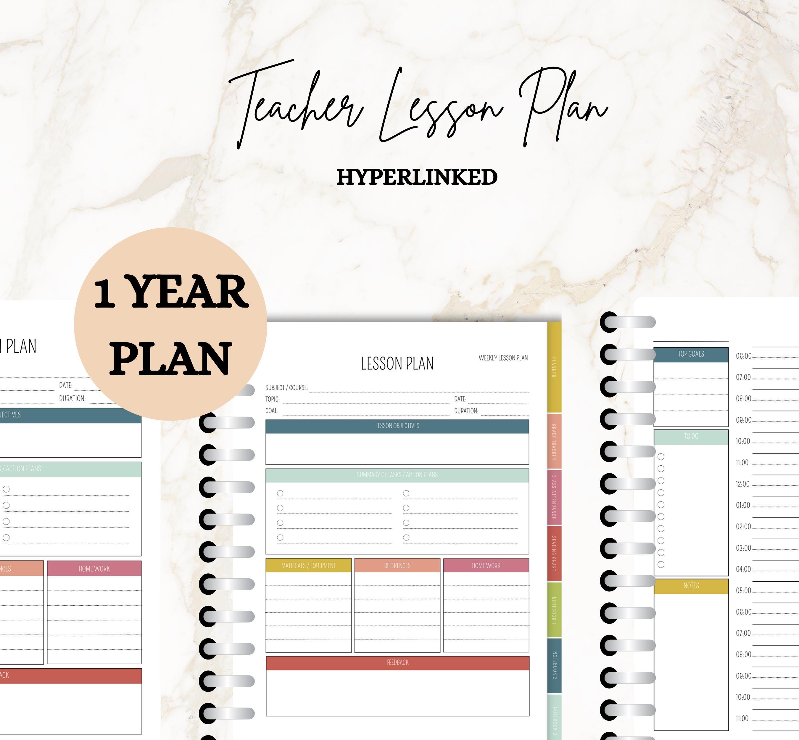Digital Teacher Planner, 2024 2025, Academic Planner, Lesson Planner ...