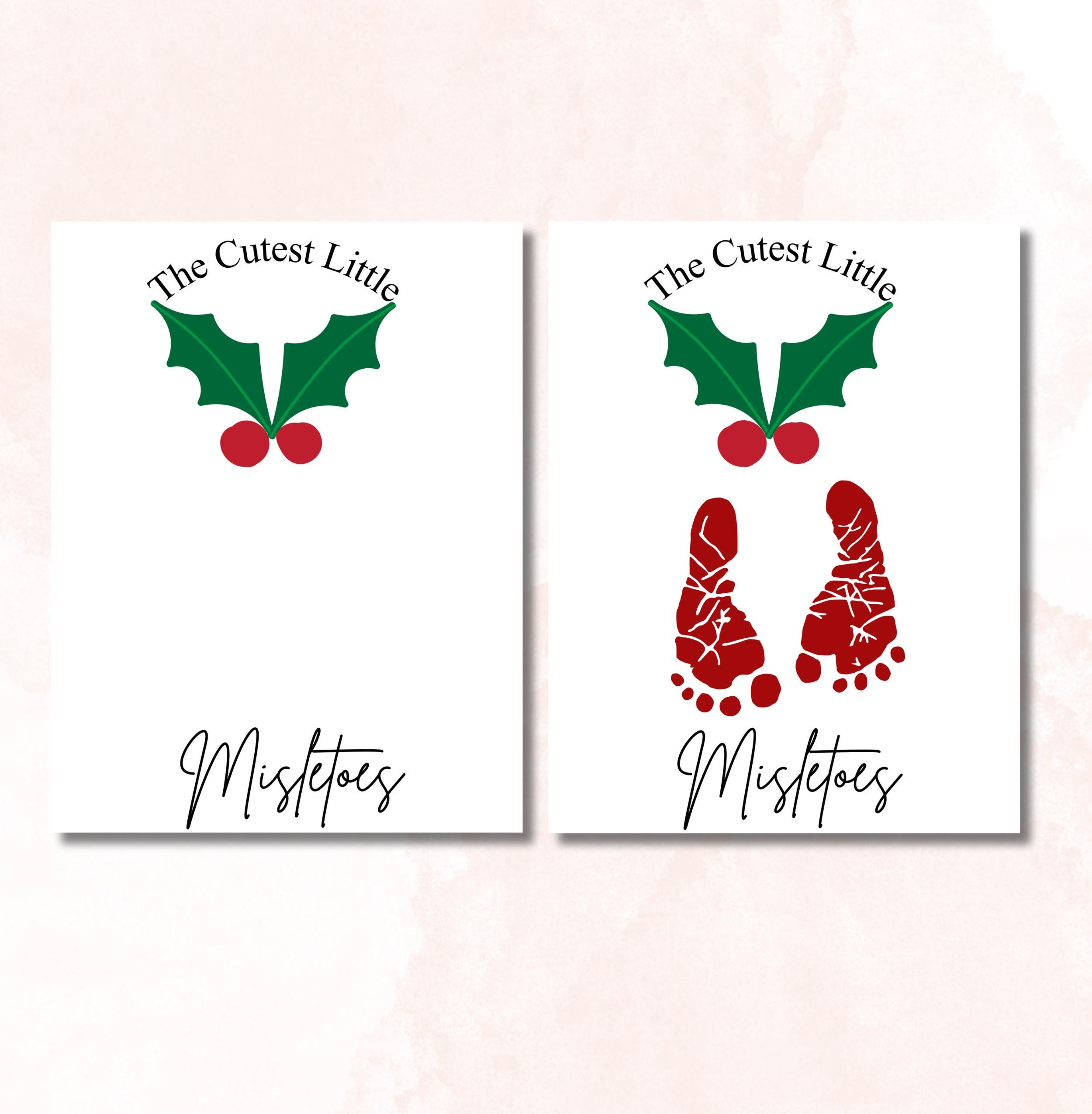 Christmas Handprint Footprint DIY Art Craft Bundle, Printable Christmas ...