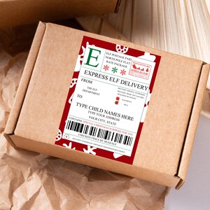 Trendy Custom Elf Shipping Label | Printable Christmas Elf Label ...