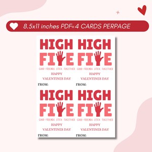 Printable High Five Valentine Printable Sticky Hand Valentine Card ...