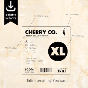 Editable Clothing Tag Bundle, T-shirt Neck Label Tag, DIY Garment Care ...