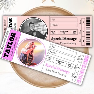 Editable Concert Ticket Template, DIY Event Ticket, Surprise Gift ...