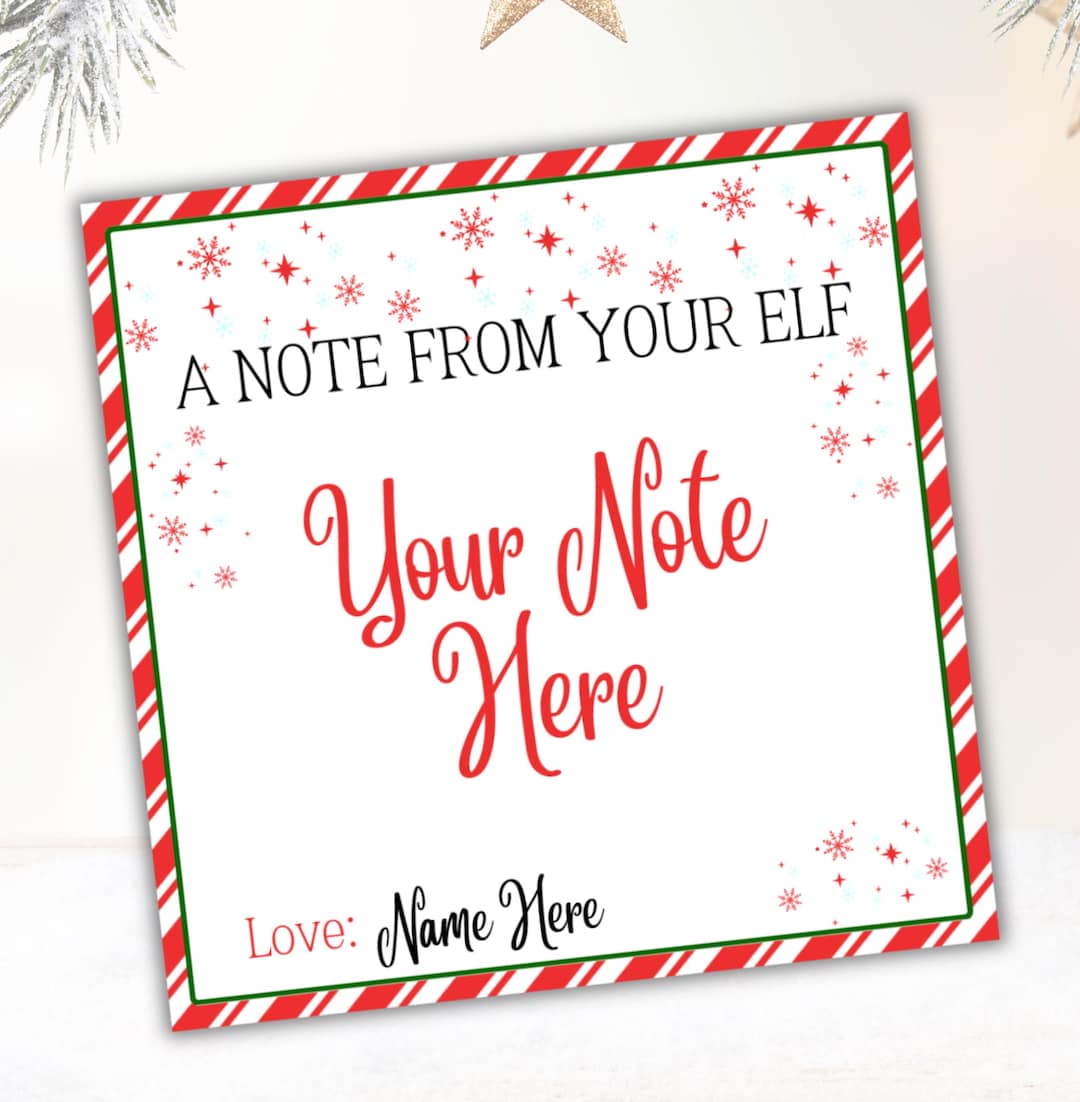 Editable Elf Note Cards Template, Elf Christmas Activities, Christmas ...